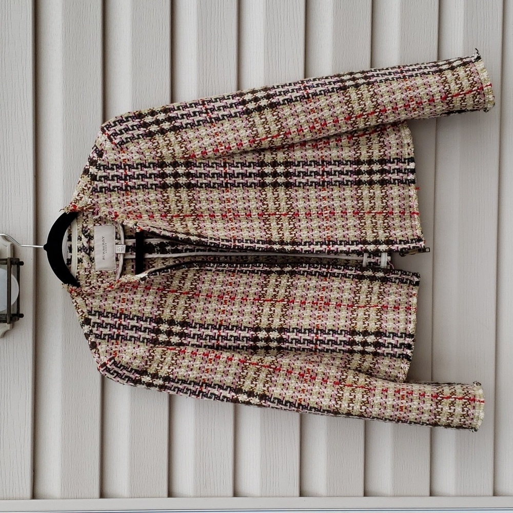 Burberry Tweed Check Jacket Blazer - Gem